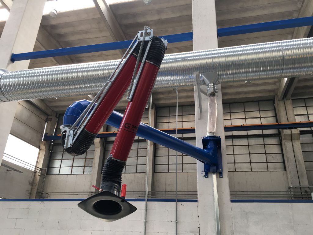 Flexible self-sustained suction arms for fumes, powder and emissions ...
